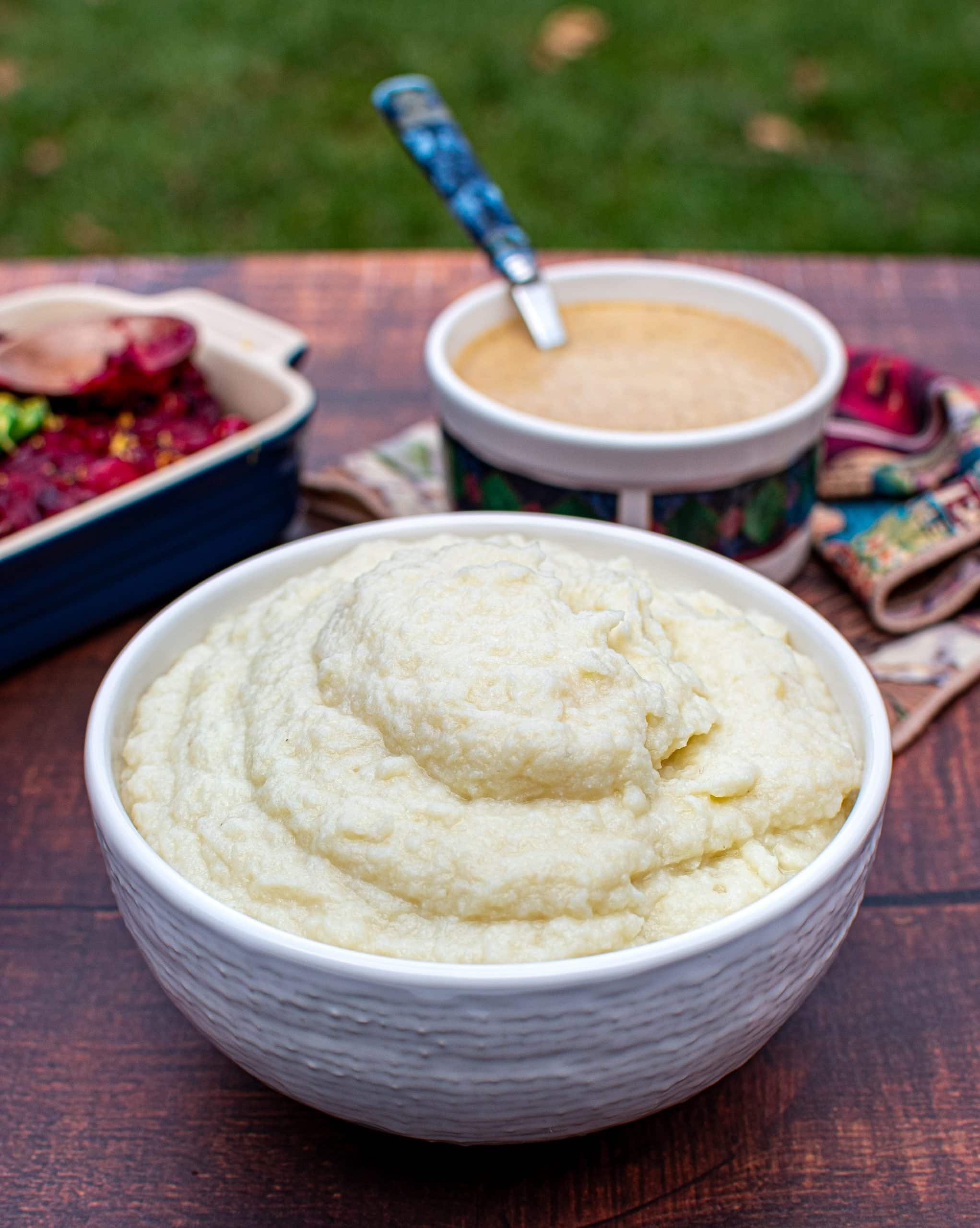 Ricotta Cauliflower Mash with Cremini Mushroom Gravy - Culinary Lion